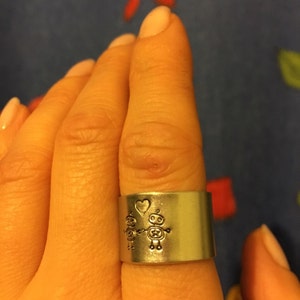 Robot Love Ring Robot Ring Geek Ring Adjustable Ring Thumb Ring Silver ...