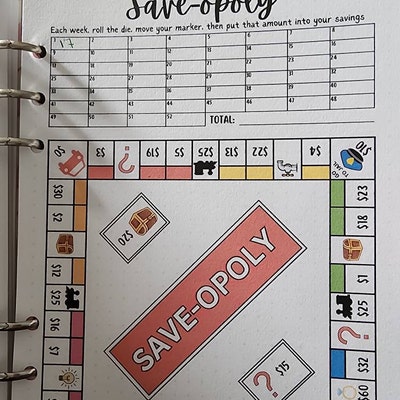 Saveopoly Savings Challenge PRINTABLE Journal Page Printable Savings ...
