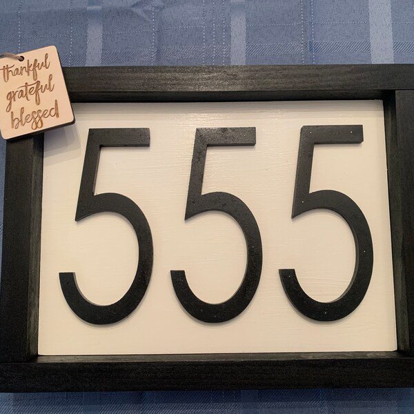 4 Number Farmhouse Style House Number Sign, House Number Sign,number ...