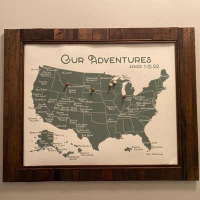DIY National Park Push Pin Map With Tree Push Pins, Great Outdoors ...