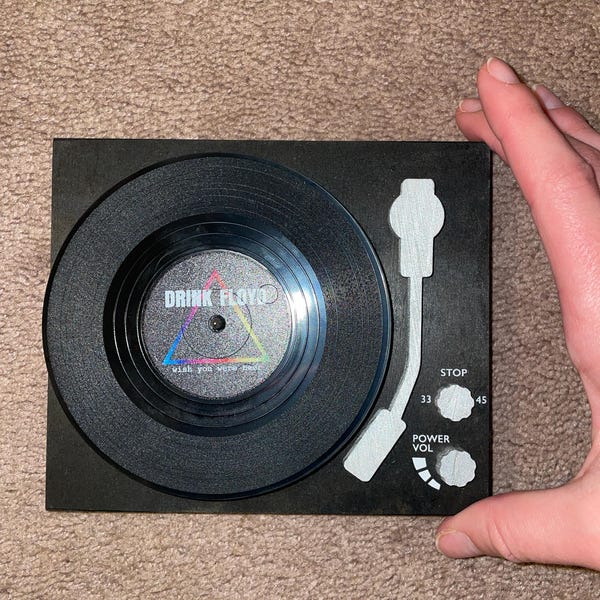Funny Vinyl Record Coasters With Turntable Holder - Make a Set With 26 ...