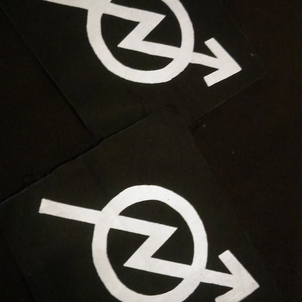 Squat Symbol Patch, White Ink on Black Fabric - Squatter, Anarchy Patch ...