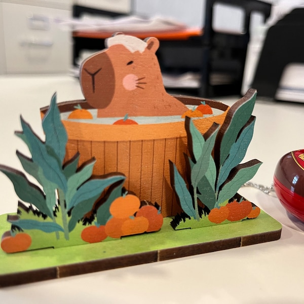Capybara Spa Onsen Desk Companion - Cute Capybaras Gift - Kawaii Desk ...