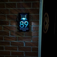 K Smart Sign Modern House Signs Plaque Door Number Street Glass Effect ...