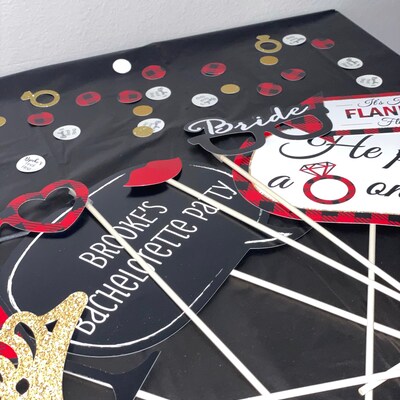 Bachelorette Party Photo Booth Props Flannel Fling Before the Ring W ...