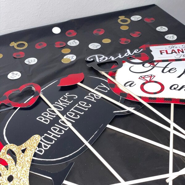 Bachelorette Party - Photo Booth Props - Flannel Fling Before the Ring ...