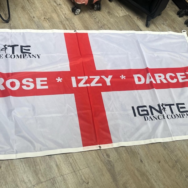 England Football Flag Personalised Custom Printed Euros - Etsy UK