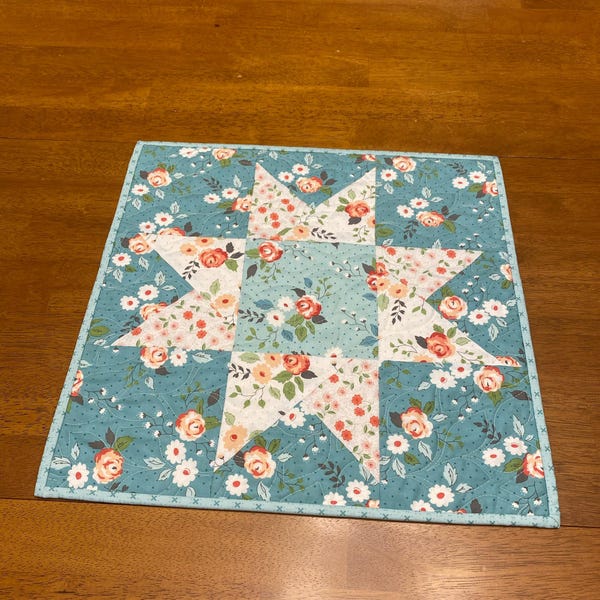 Fall Table Topper, Quilted Table Topper, 18" Square Table Topper ...