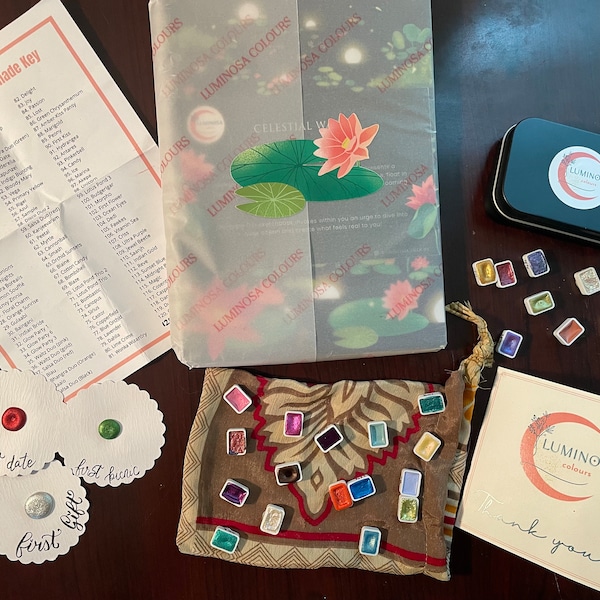 Handmade Watercolour Tester Pack - Set of 24 Mini Pans - Metallic and ...