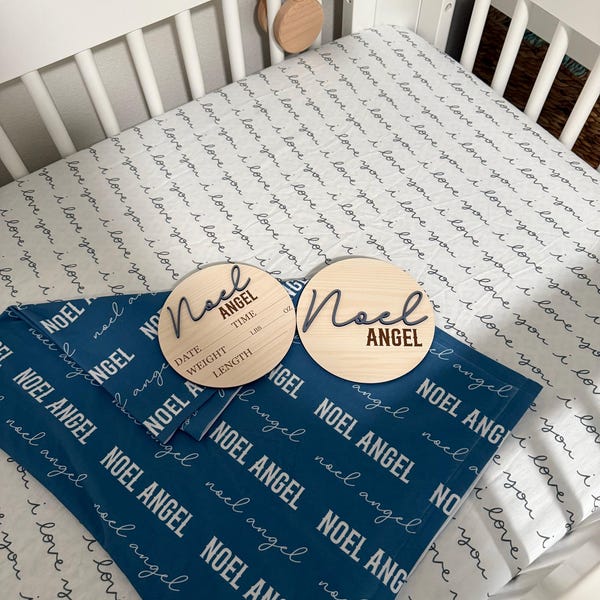 Baby Name Birth Stat, Swaddle and 3D Birth Stat, Baby Name Announcement ...