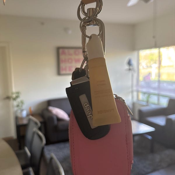 Glossier Brand Keychain Cap (key Ring Included) - Chapstick and Lip ...