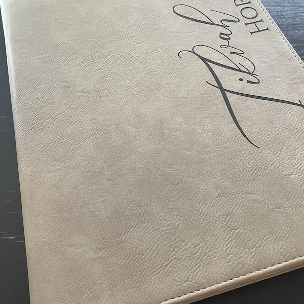 Engraved Leather Portfolio With Zipper, Personalized Portfolio ...