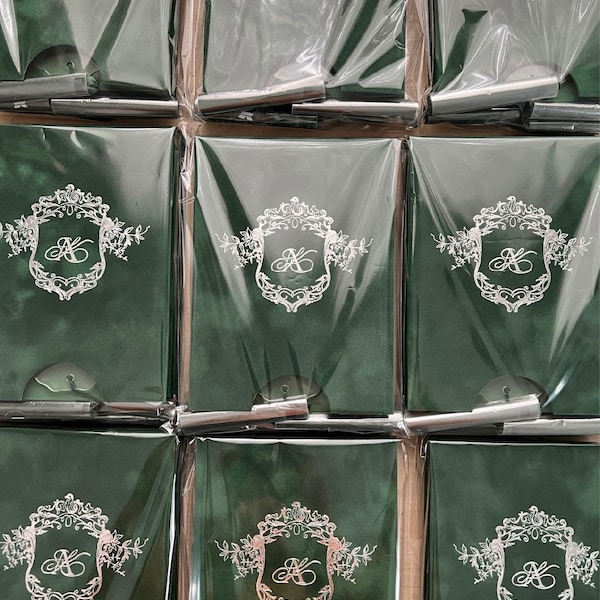 Wedding Invitation | Luxury Green Velvet Envelope | Elegant Acrylic ...