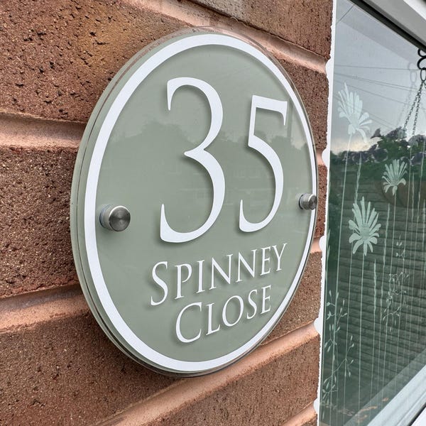 Traditional House Number Signs & Address Plaques in Sage Green - Etsy UK