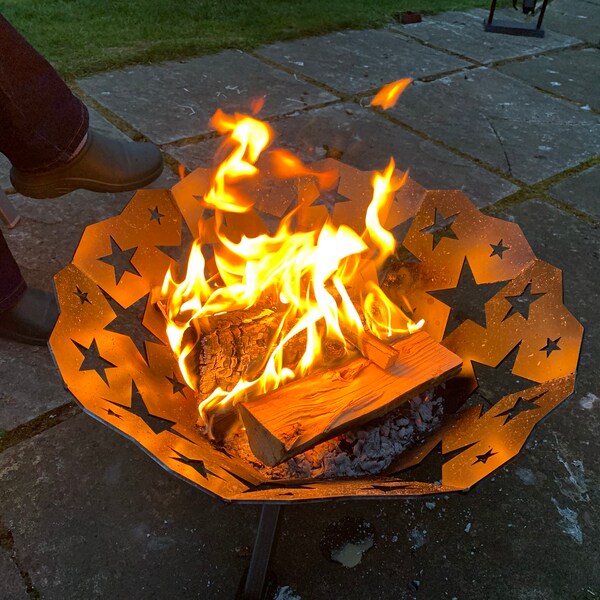 Fire Pit Star Design Hand Made Fully Welded Firepit - Etsy UK