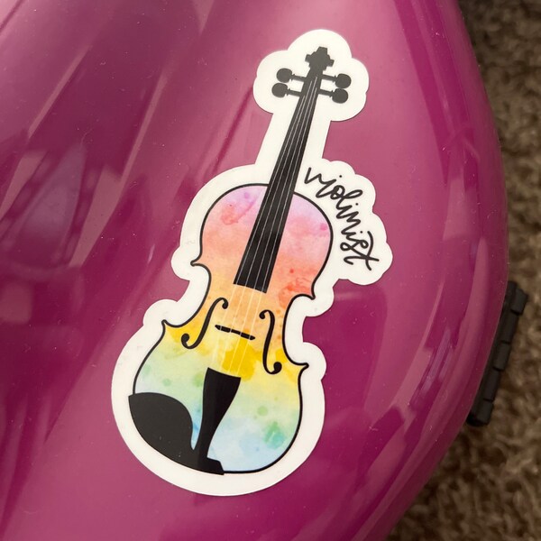 Violin Sticker, Violinist Sticker, Instrument Decal, Waterproof Vinyl ...