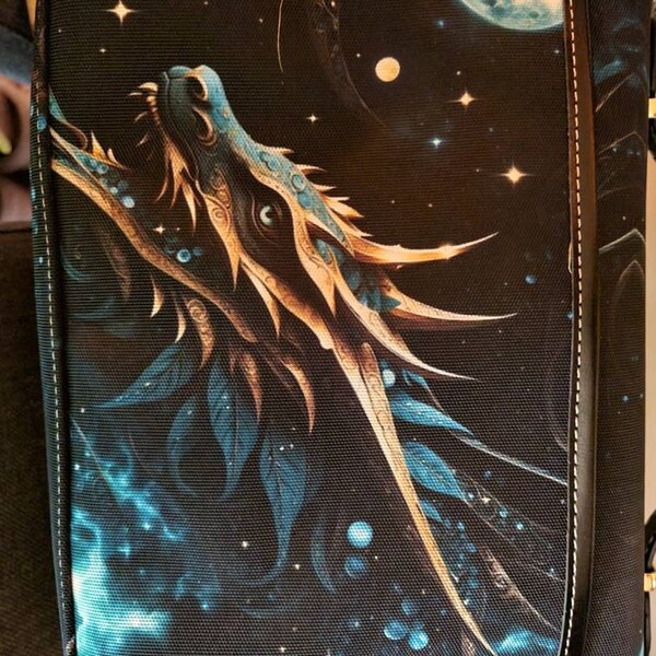 Emerald Green Dragon Purse, Unusual Fantasy Gift, Canvas Satchel Purse ...