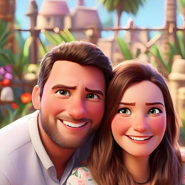 Custom Couple Cartoon Portrait, Family Cartoon Portrait, Custom Cartoon ...