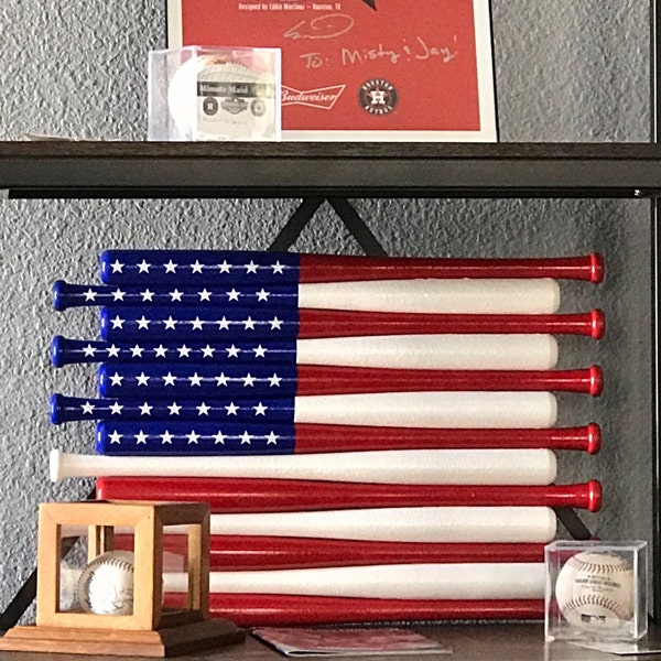 Baseball Bat Flag - 18" Wooden Bats - Traditional Finish - Etsy