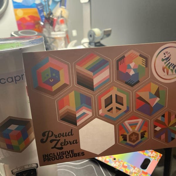 Inclusive Rainbow Pin - Flag Cube - Geometric LGBTQ Pin Lapel Badge ...