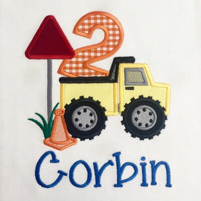 Construction Number 2 Dump Truck Applique A BMB EXCLUSIVE Design - Etsy