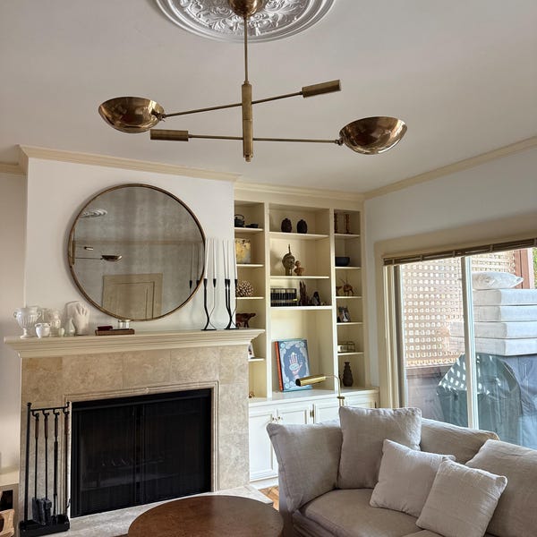 Aldorno Pendant Light | Pendant Double Shade Light | 2 Light Raw Brass ...