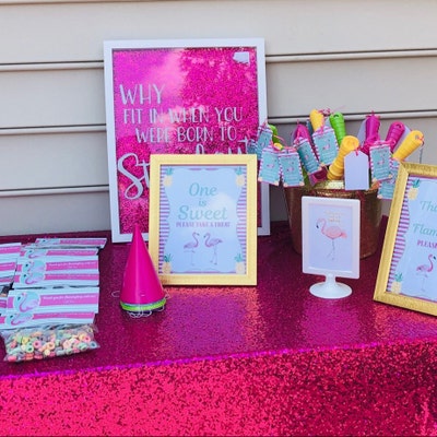 Flamingo Birthday Decorations, Flamingo Pineapple Birthday Decorations ...