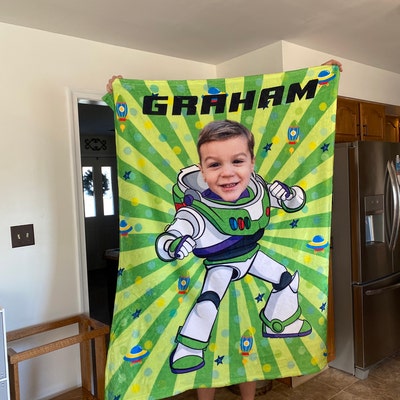Personalized Buzz Lightyear Towel/ Photo Face Blanket, Custom Buzz Gift,toy Story Beach Photo ...