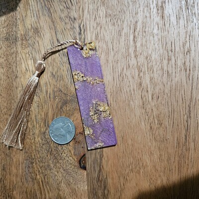 Gold Foil Floral Handmade Resin Bookmarks Botanical Vibes Flower Rose ...