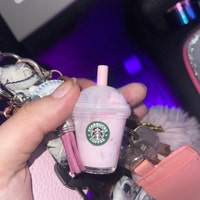 Mini Coffee Keychain //inspired Drink Keychain// Pink Drink Key Chain ...