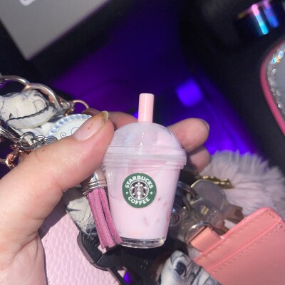 Mini Coffee Keychain //inspired Drink Keychain// Pink Drink - Etsy UK