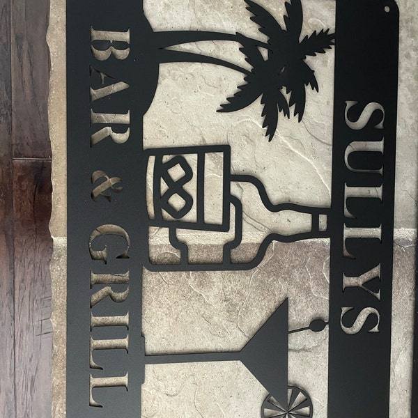 Pool Sign Personalized Outdoor Metal Sign, Beach Sign, Tiki Sign, Lake ...