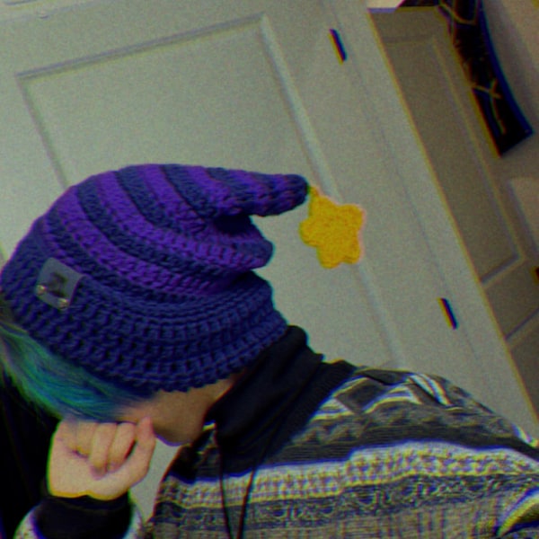 Foldable Brim Striped Droopy Eared Slouch Beanie CROCHET PATTERN ...