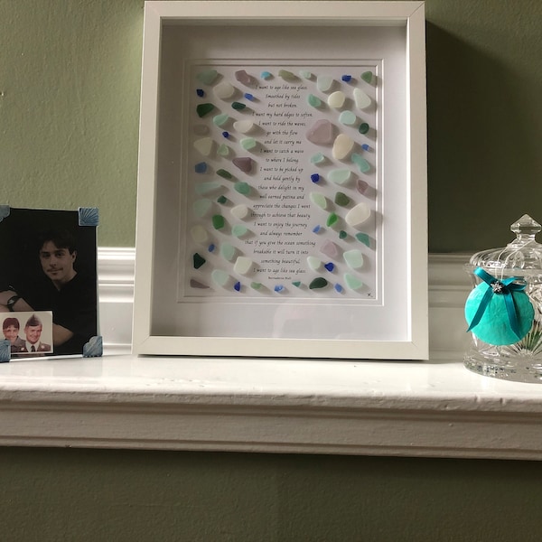 8x10 Sea Glass Poem Art, "i Want to Age Like Sea Glass...." Bernadette ...