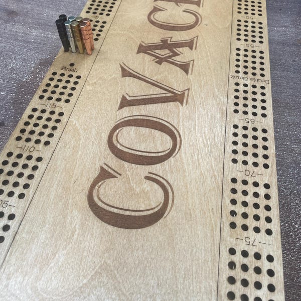 Extra Large Personalized Cribbage Board With Storage & Custom Engraving ...