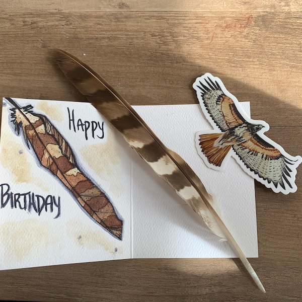 1x3" Red Tailed Hawk Sticker, Water Bottle Sticker, Waterproof, Vermont ...