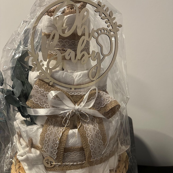 Windeltorte klein - Gender Reveal Party Geschenk - Geschenk Baby ...