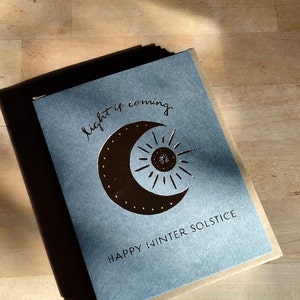 Happy Winter Solstice - Light is Coming Card - Gold Foil - Etsy