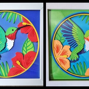 3D HUMMINGBIRD Svg Shadow Box Svg Layered Cardstock Svg for Cricut for ...