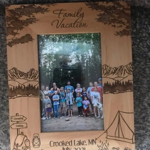 Campfire Inspired Personalized Picture Frame Engraved With Text and ...