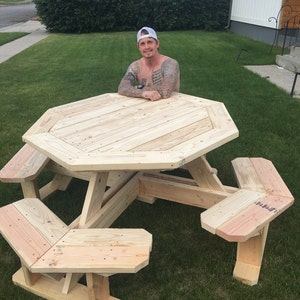 Classic Picnic Table With Separate Benches-how to Plan - Etsy