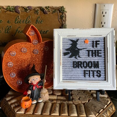 Witch and Moon Set, Letterboard Witch, Witch Sign, Flying Witch ...