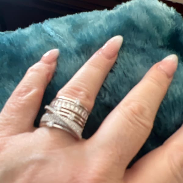 Sterling Silver Adjustable Multi-stone Ring-spiral Ring-elegant Ring ...