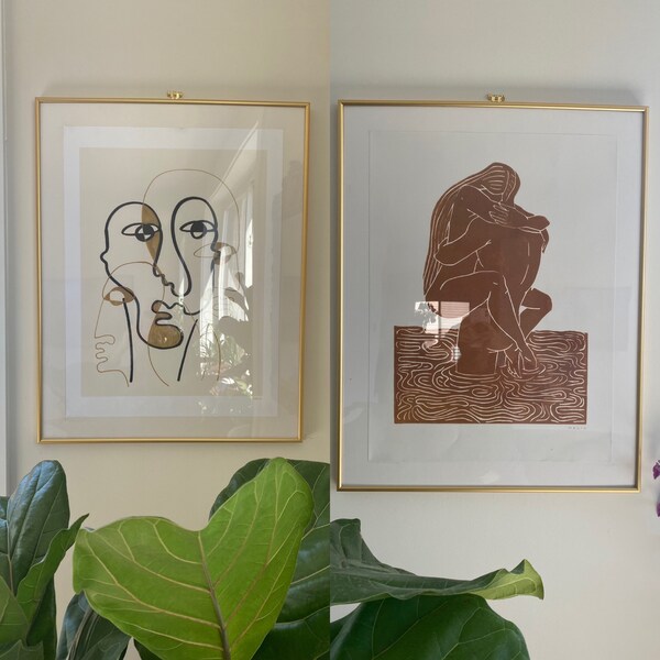 Polished Black Metal Picture Frame Thin Minimalist Scandinavian Modern ...