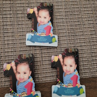 Personalized First Birthday Party Photo Fridge Magnet Favours With ...