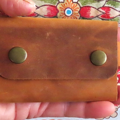 PERSONALIZED Mother Days Gift Leather Button Wallet, Minimalist Leather ...