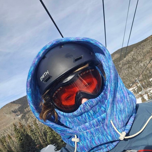 Cream Abstract Hood, Ski Hood, Fleece Hood, Snowboard Hood, Adventure ...