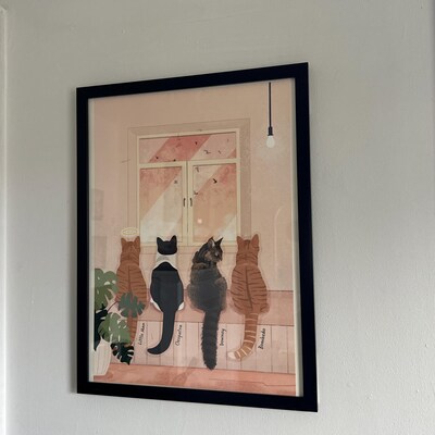 Gemini Cat Print, Zodiac Star Sign A4, A3, A2, 5x7, Cat Astrology ...