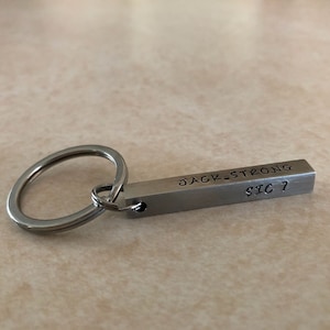 Custom 3d Bar Keychain, Personalized Key Chain, Engraved Kids Names Key ...