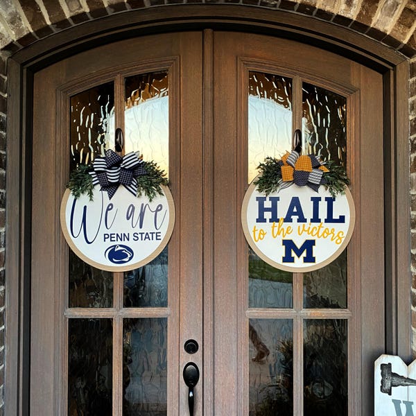 Michigan Wolverine Door Hanger | Michigan Wolverine Door Sign ...